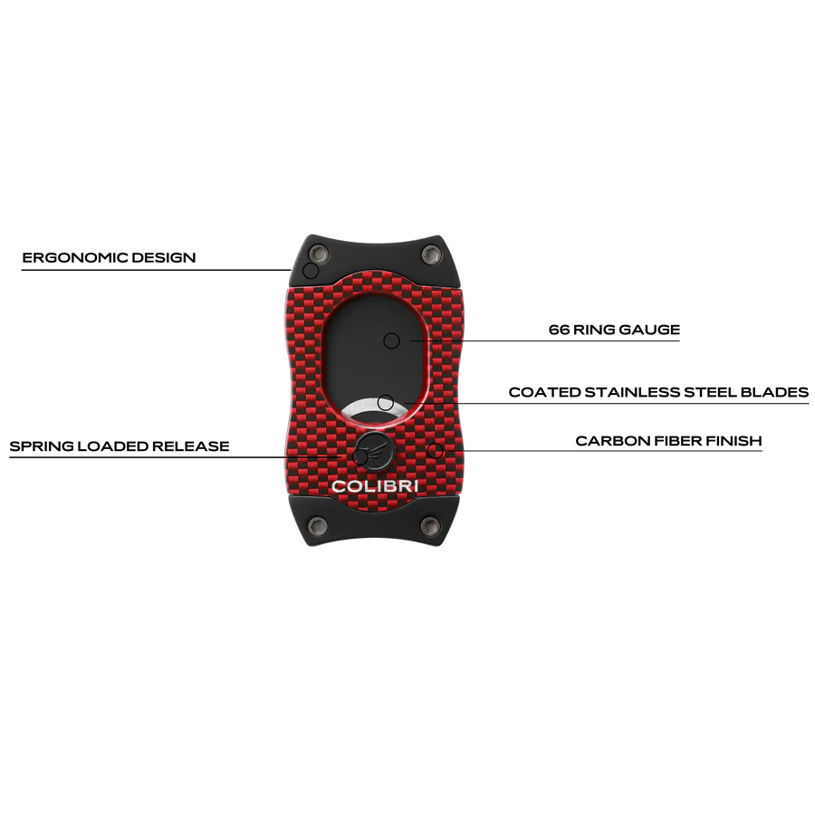 Colibri S Cut Red Carbon Fiber Cigar Cutter – No6Cavendish