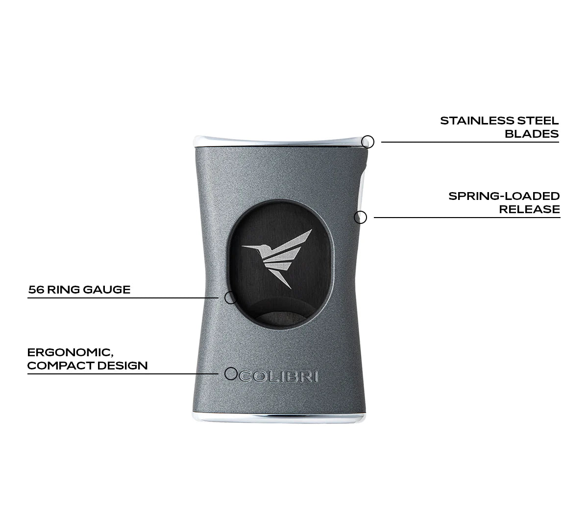 Colibri Slim Straight Cigar Cutter Black – No6Cavendish