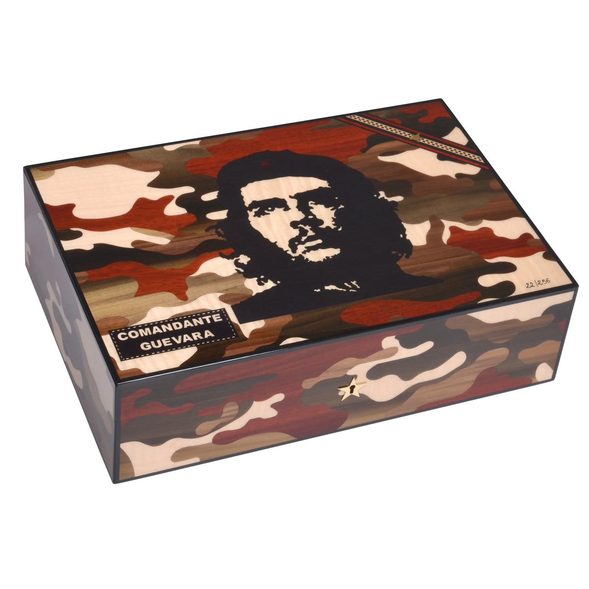 Elie Bleu Wooden Cigar Humidor "Che Camouflage" (110 Cigars) – No6Cavendish