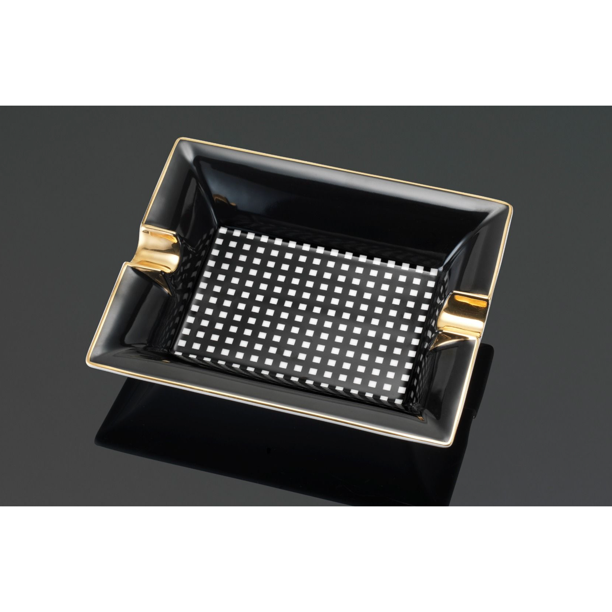 PCC Siglo Cigar Ashtray Black Checkers – No6Cavendish