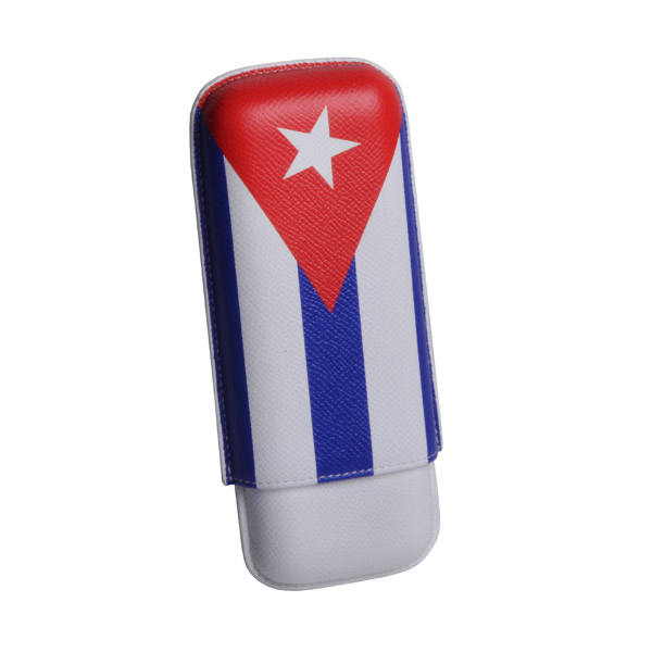 Elie Bleu "Cuban Flag" Leather Cigar Case (2 Cigars) – No6Cavendish